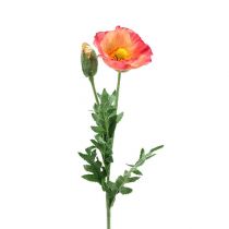 Floristik24.de Künstlicher Mohn Pink, Gelb 74cm