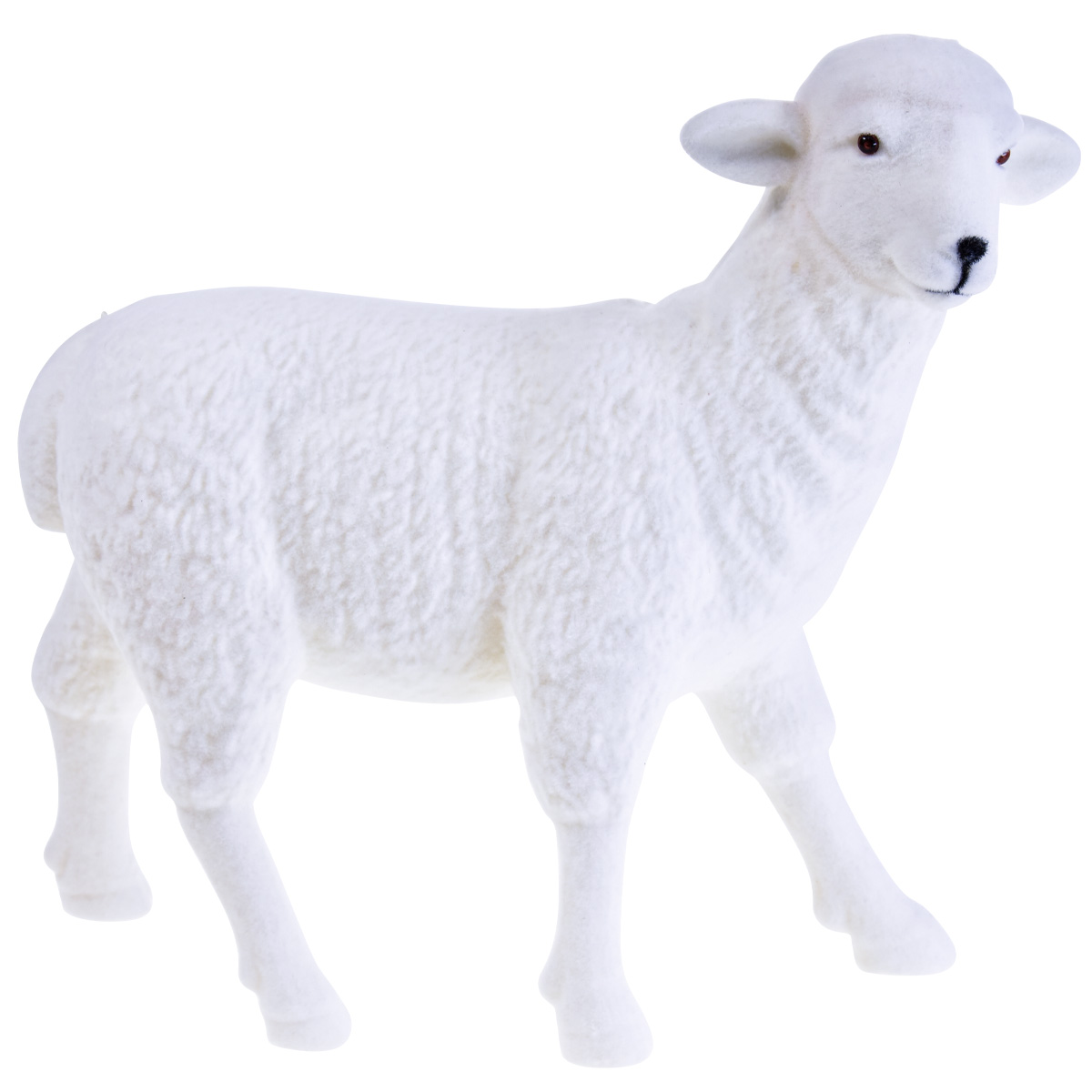 Schaf Dekofigur weiß beflockt 30cm für Ostern | Floristik24