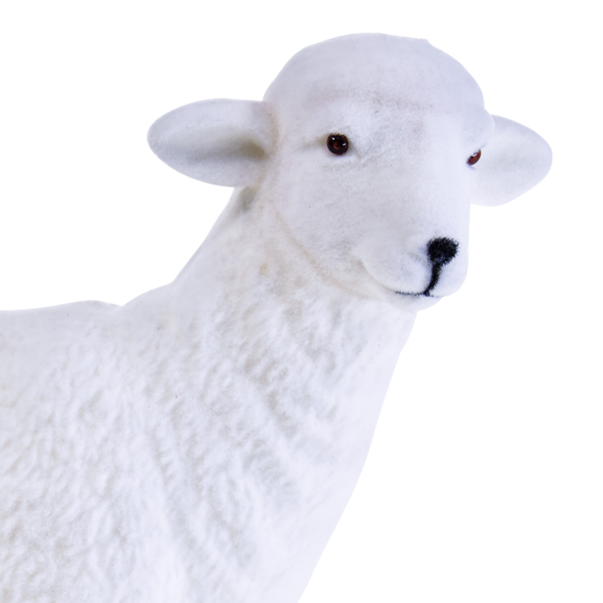 Schaf Dekofigur weiß beflockt 30cm für Ostern | Floristik24