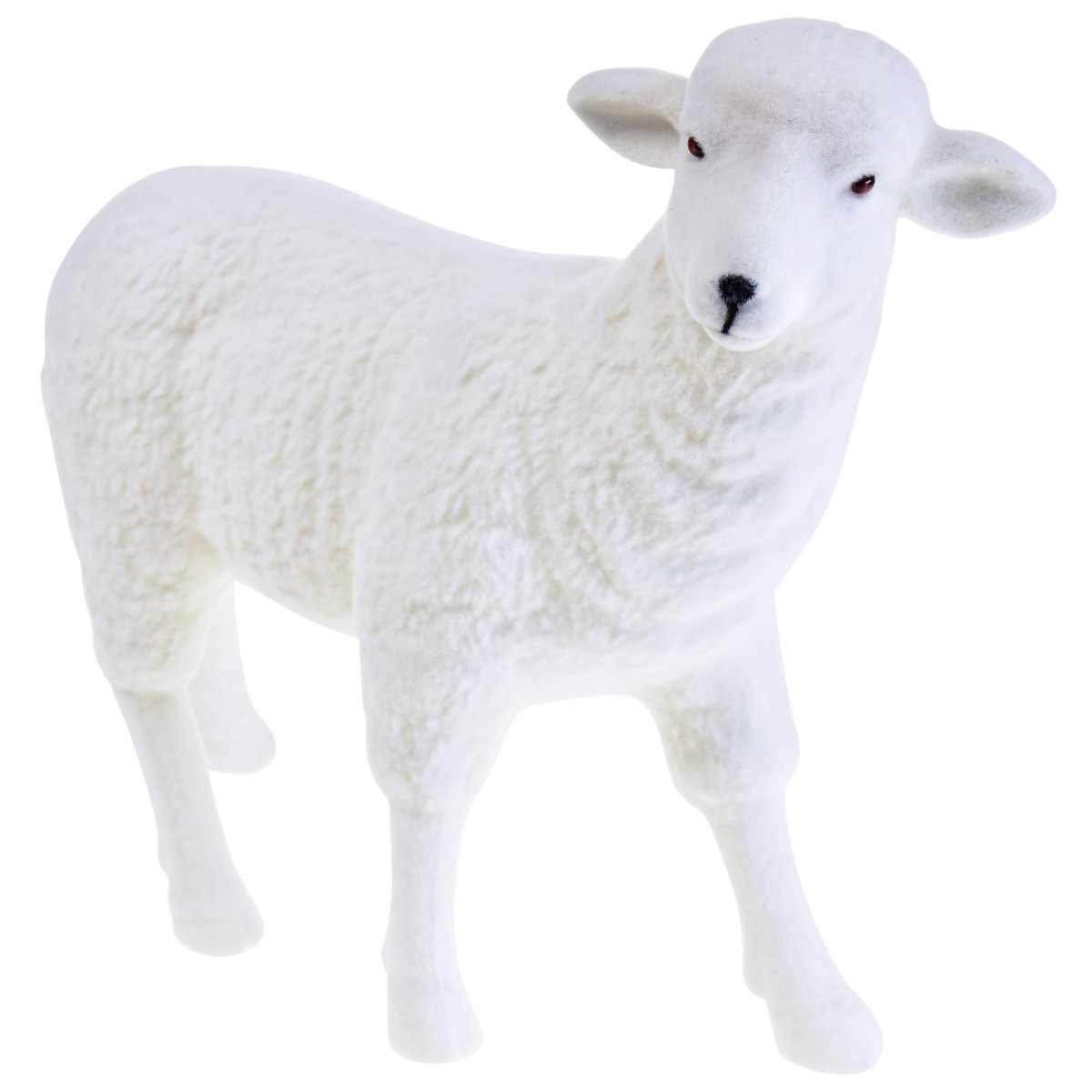 Schaf Dekofigur weiß beflockt 30cm für Ostern | Floristik24