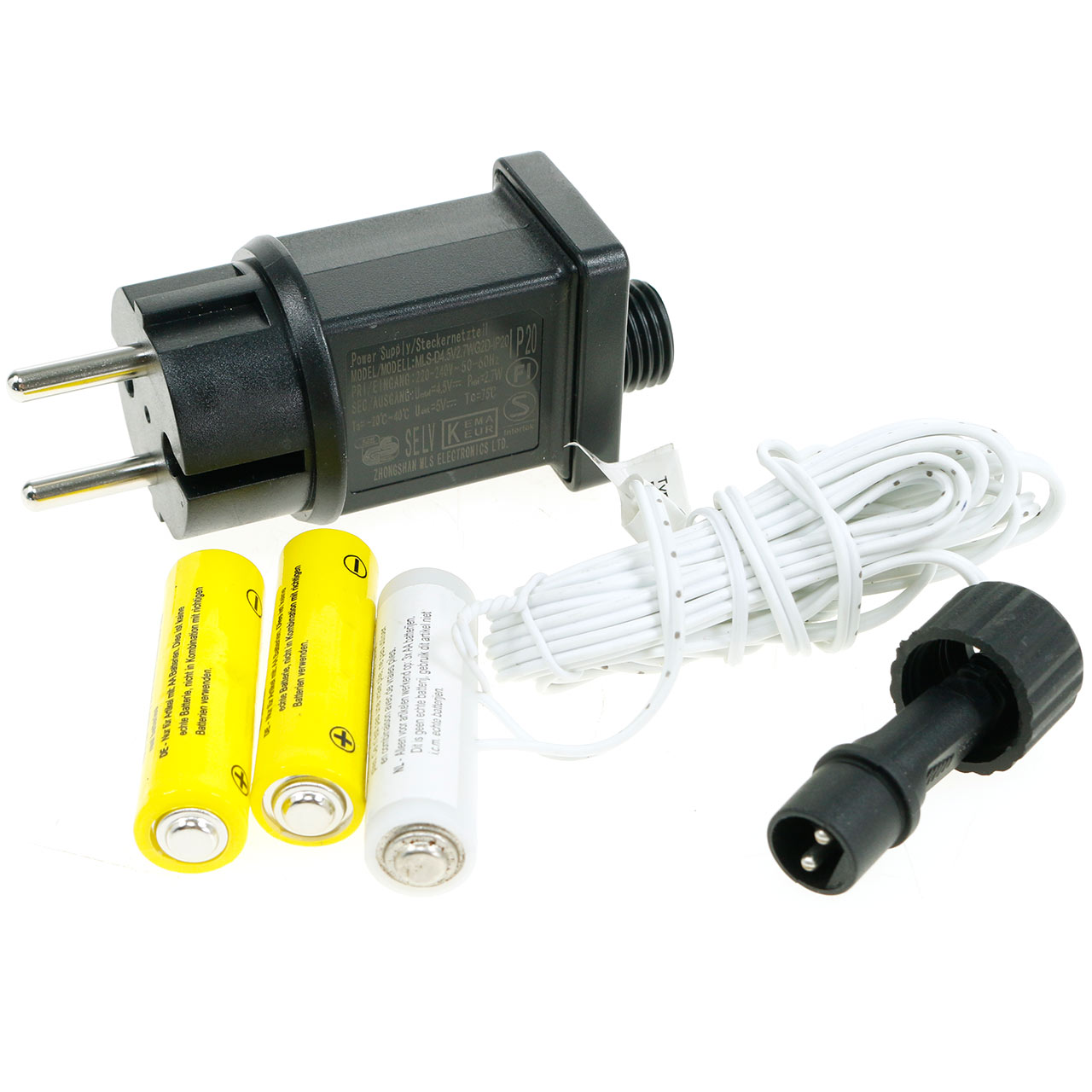 Floristik24.de Batterie-Adapter Weiß 3m 4,5V 3 x AA