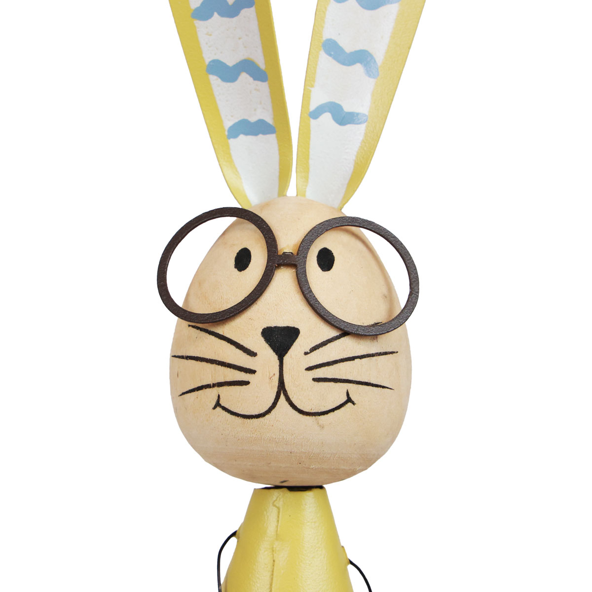 Floristik24.de Deko Hase mit Brille Osterdeko Holz Metall Osterhase 29cm 2 St