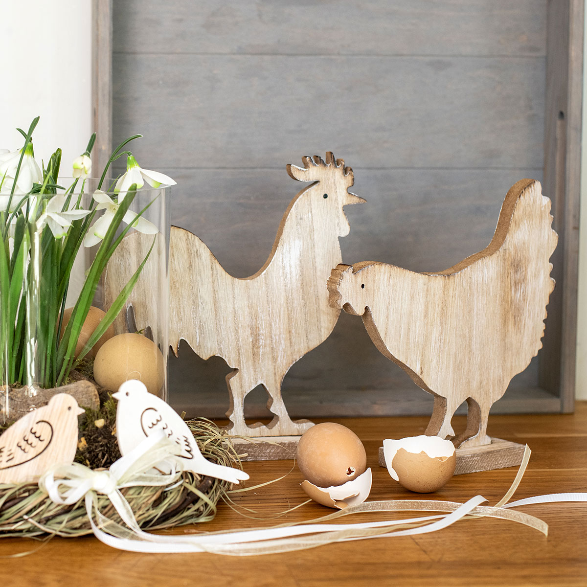 Landhausstil Osterdeko Holz