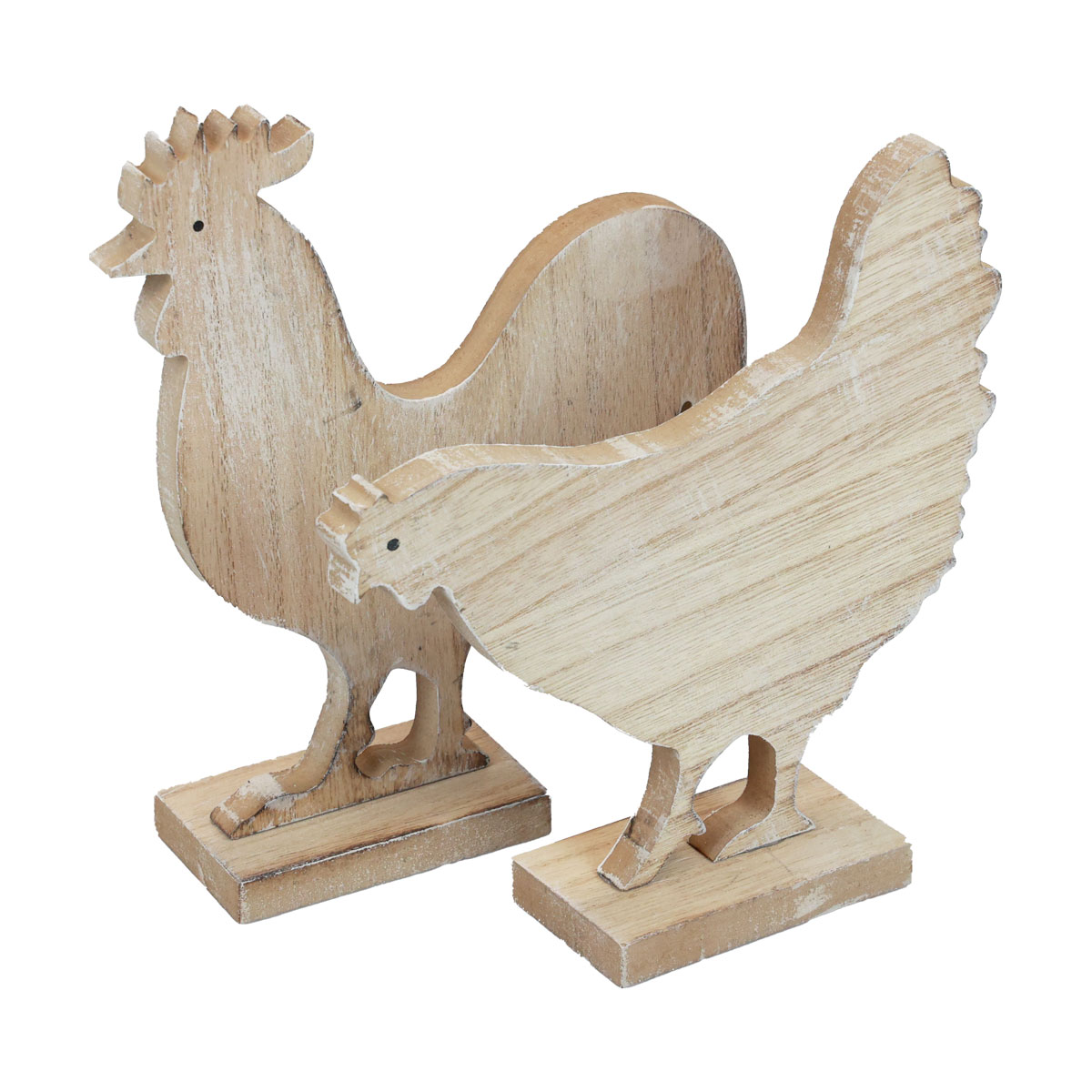 Deko-Hühner aus Holz - Osterdeko im Landhausstil | Floristik24