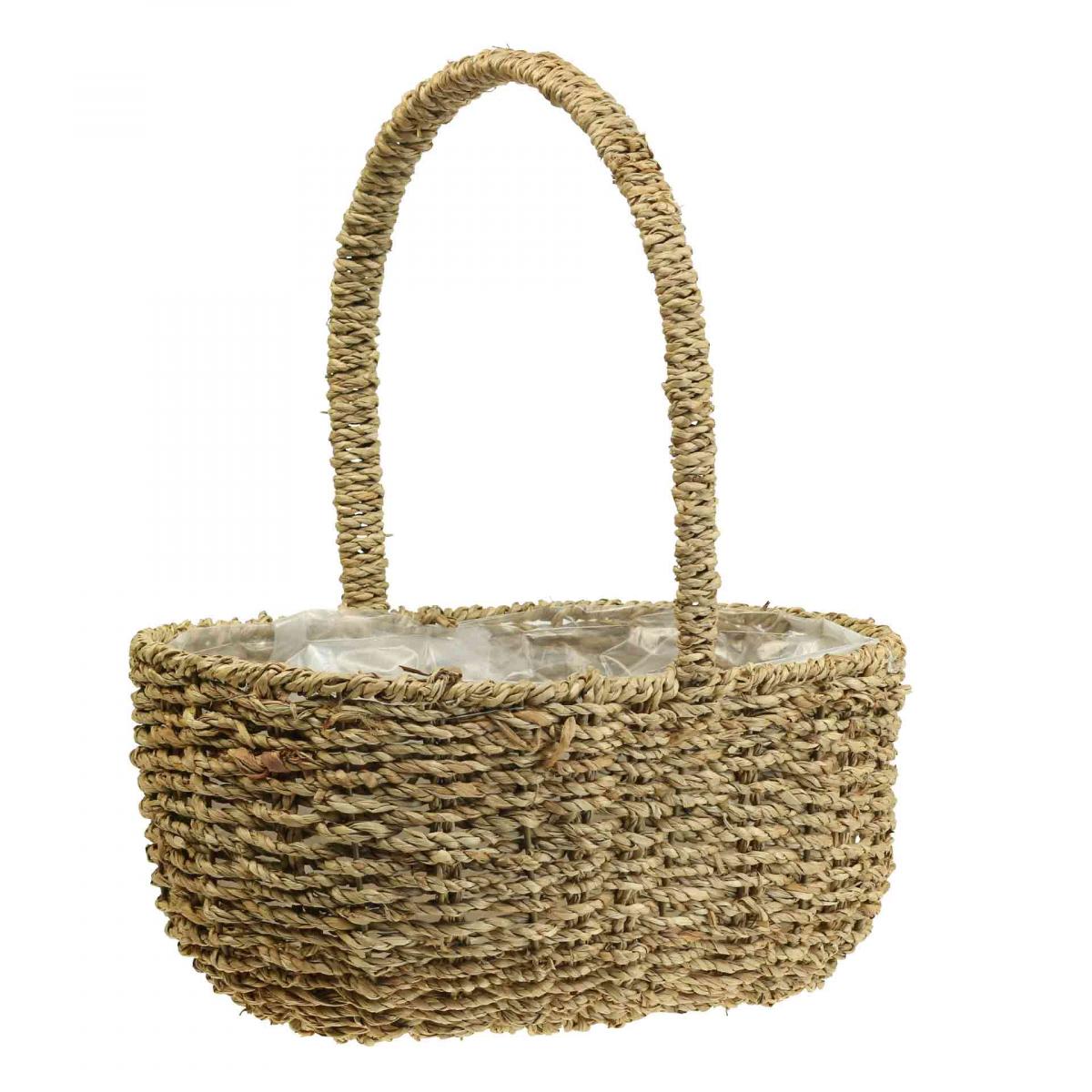 Floristik24.de Deko Korb mit Henkel Pflanzkorb Blumenkorb 23×31×37cm-09054
