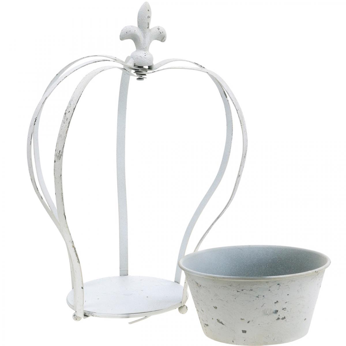 Floristik24.de Deko-Krone Weiß Shabby Chic Metall Gartendekoration 3er ...