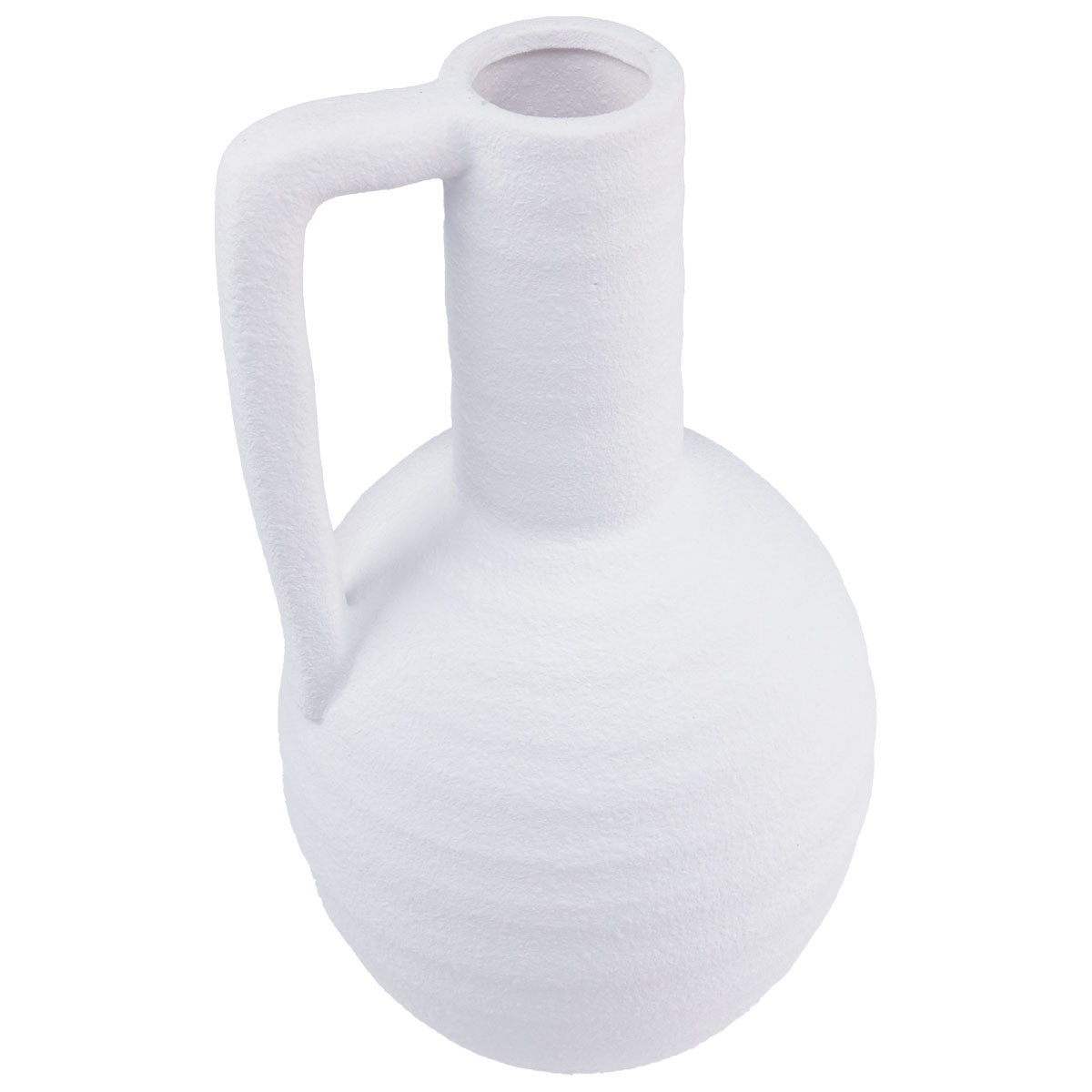 Floristik24.de Deko Vase Weiß Blumenvase mit Henkel Keramik H26cm