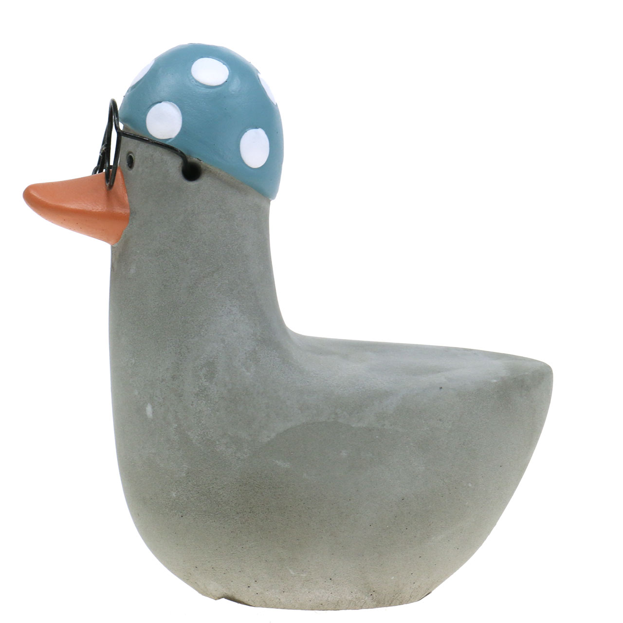 Floristik24.de Deko-Ente mit Brille und Badekappe Grau 10,5cm 4St-67932