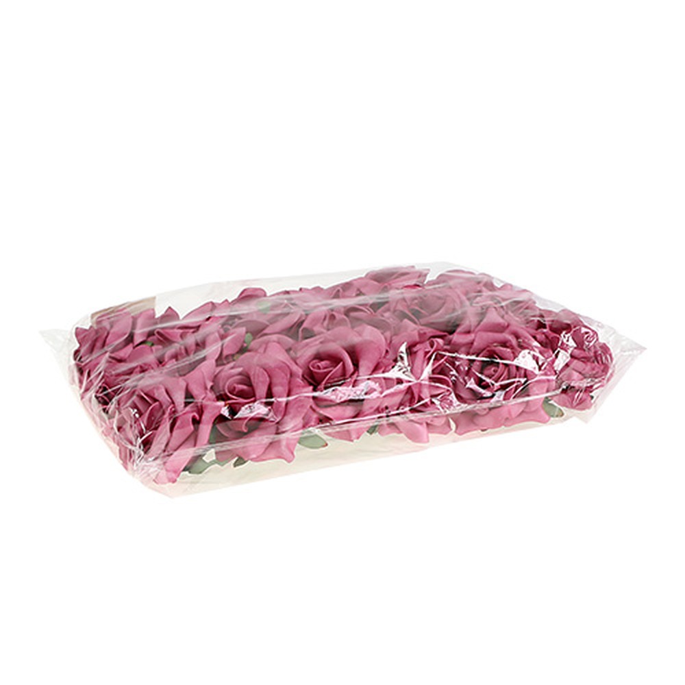 Floristik24.de Foam-Rose Ø7,5cm Rosa 18 St
