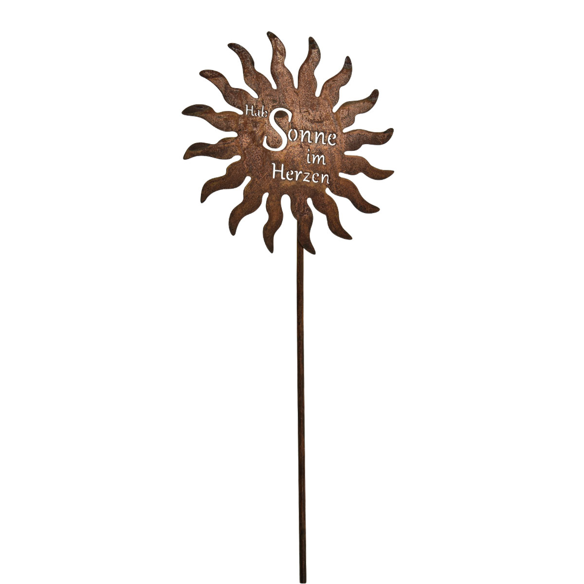 Floristik24.de Gartenstecker Rost Beetstecker Sonne im Herzen Ø12cm 6St