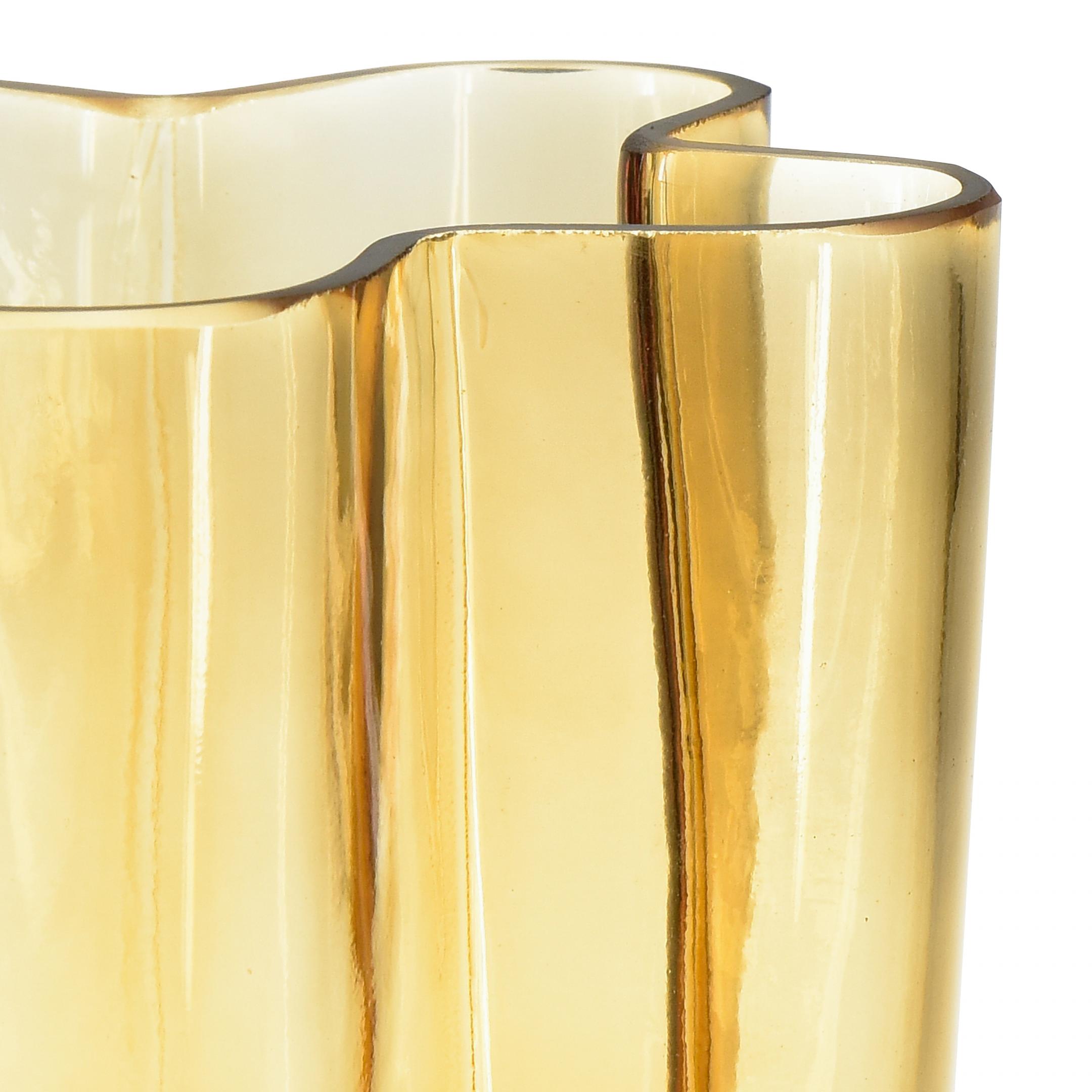 Floristik24.de Glasvase Braun Vase Glas Hellbraun Blüte Ø15cm H20cm