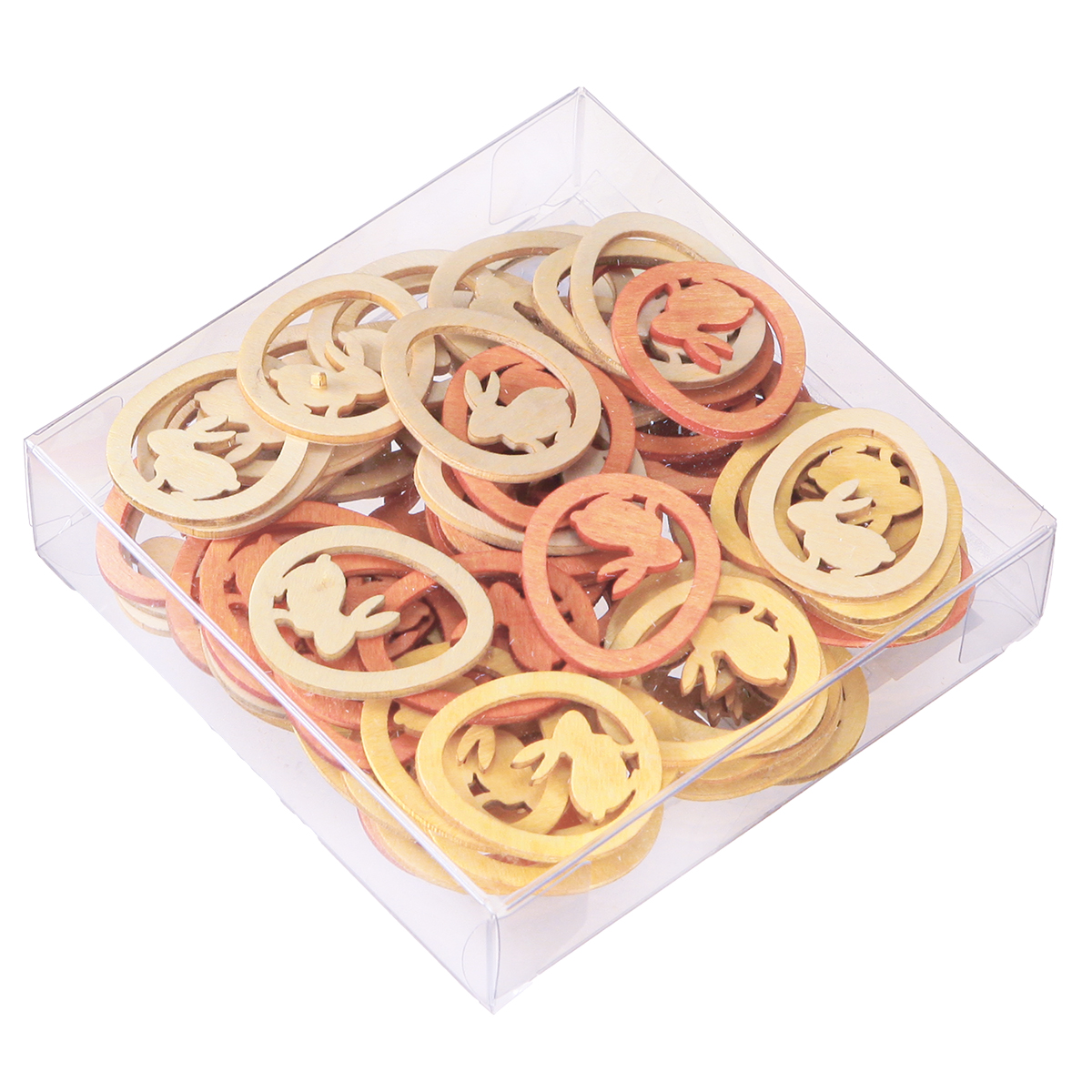 Floristik24.de Hase im Ei Osterdeko zum Basteln Streudeko Holz 4cm 72 St