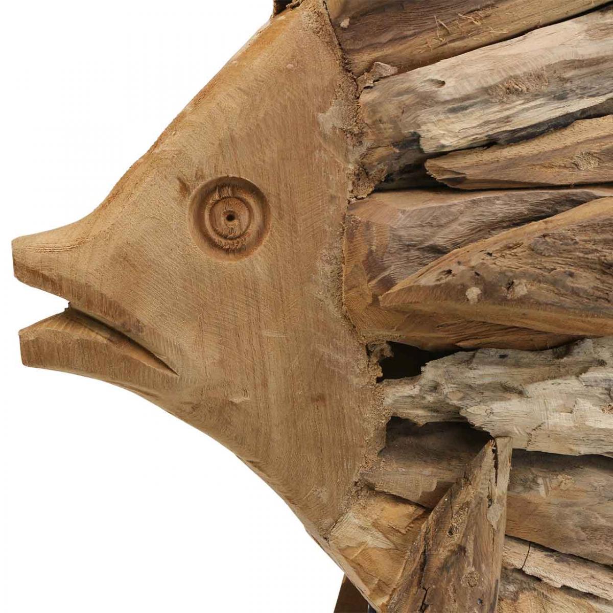 Floristik24.de Holz Fisch Deko Groß, Deko Fisch stehend H50cm-34037-017