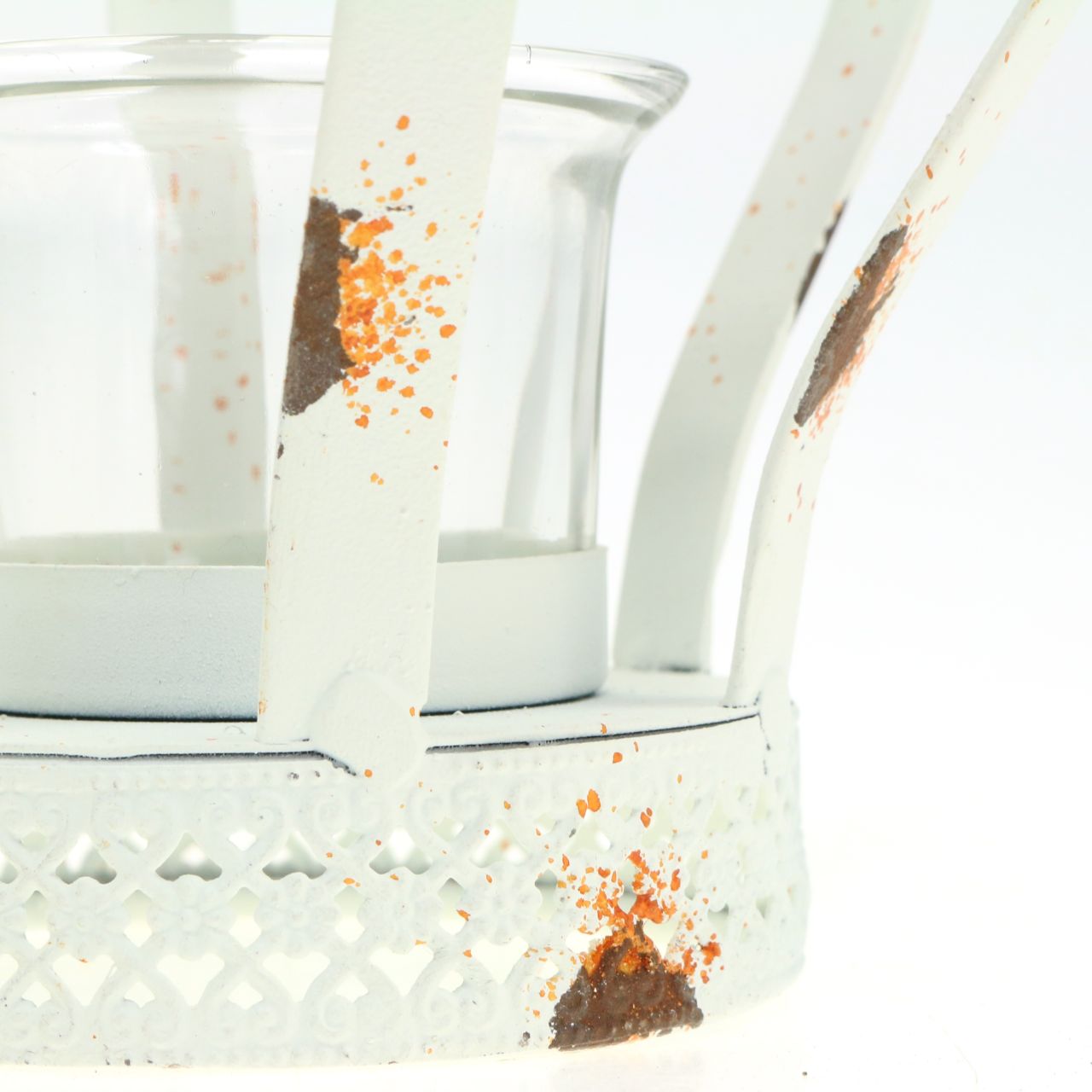 Floristik24.de Krone mit Teelichthalter Weiß Ø13cm H17cm-64327