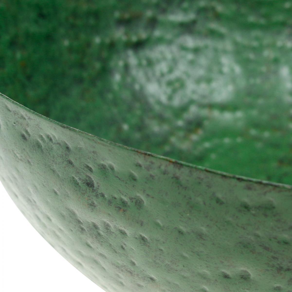 Floristik24.de Deko Schale Vintage Grün Metall Pflanzschale Ø31cm-00306