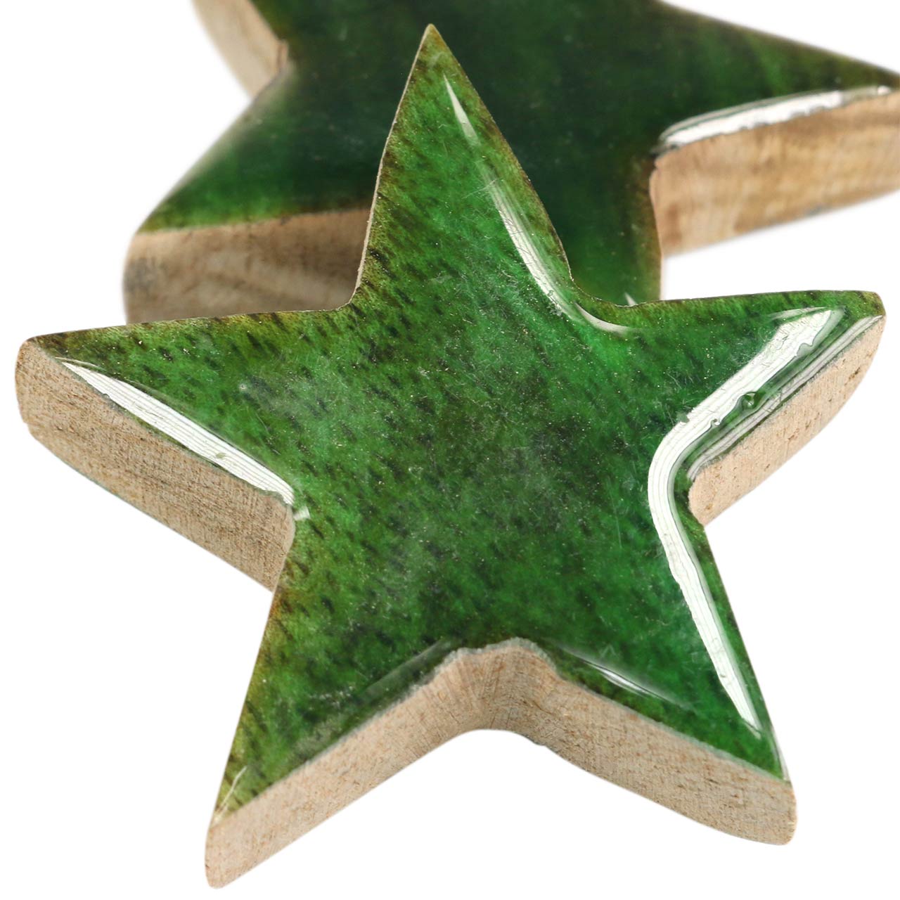 Floristik24.de Weihnachtsstern Mango Grün lackiert 5cm 16St-69348