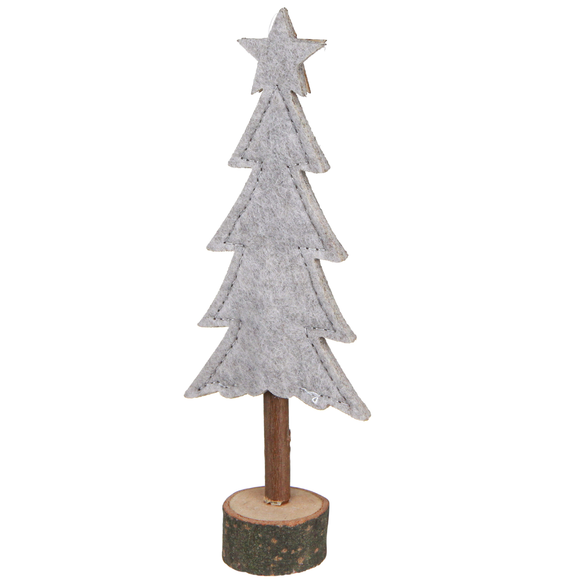 Floristik24.de Tannenbaum aus Filz Deko mit Stern Creme Beige 18cm 4 St