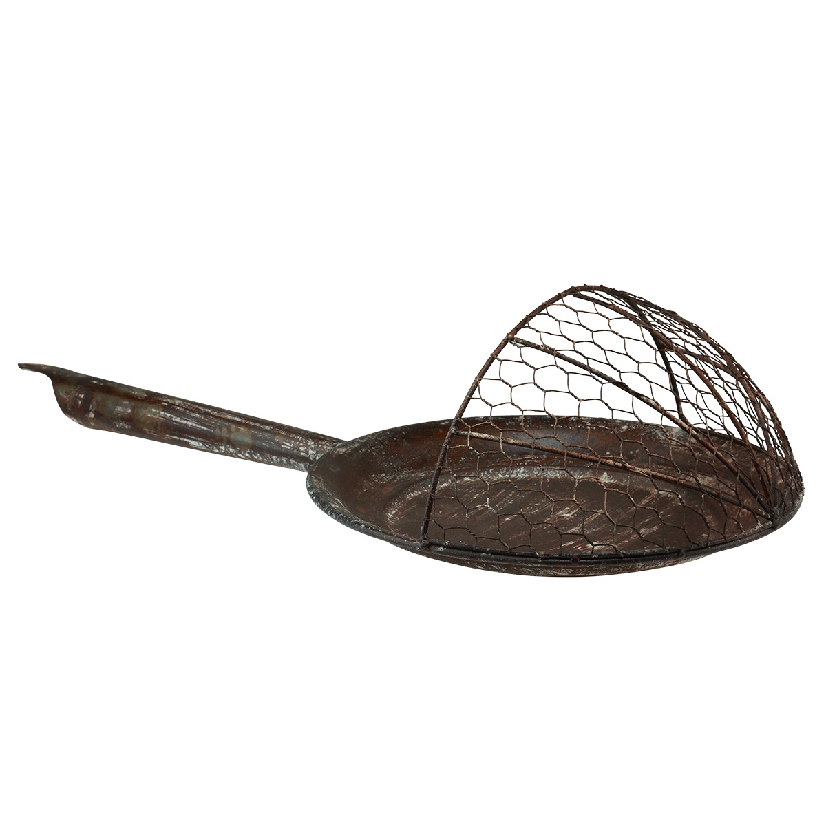 Floristik24.de Wanddeko Metall Deko Korb Rost Deko Pfanne Braun H58cm