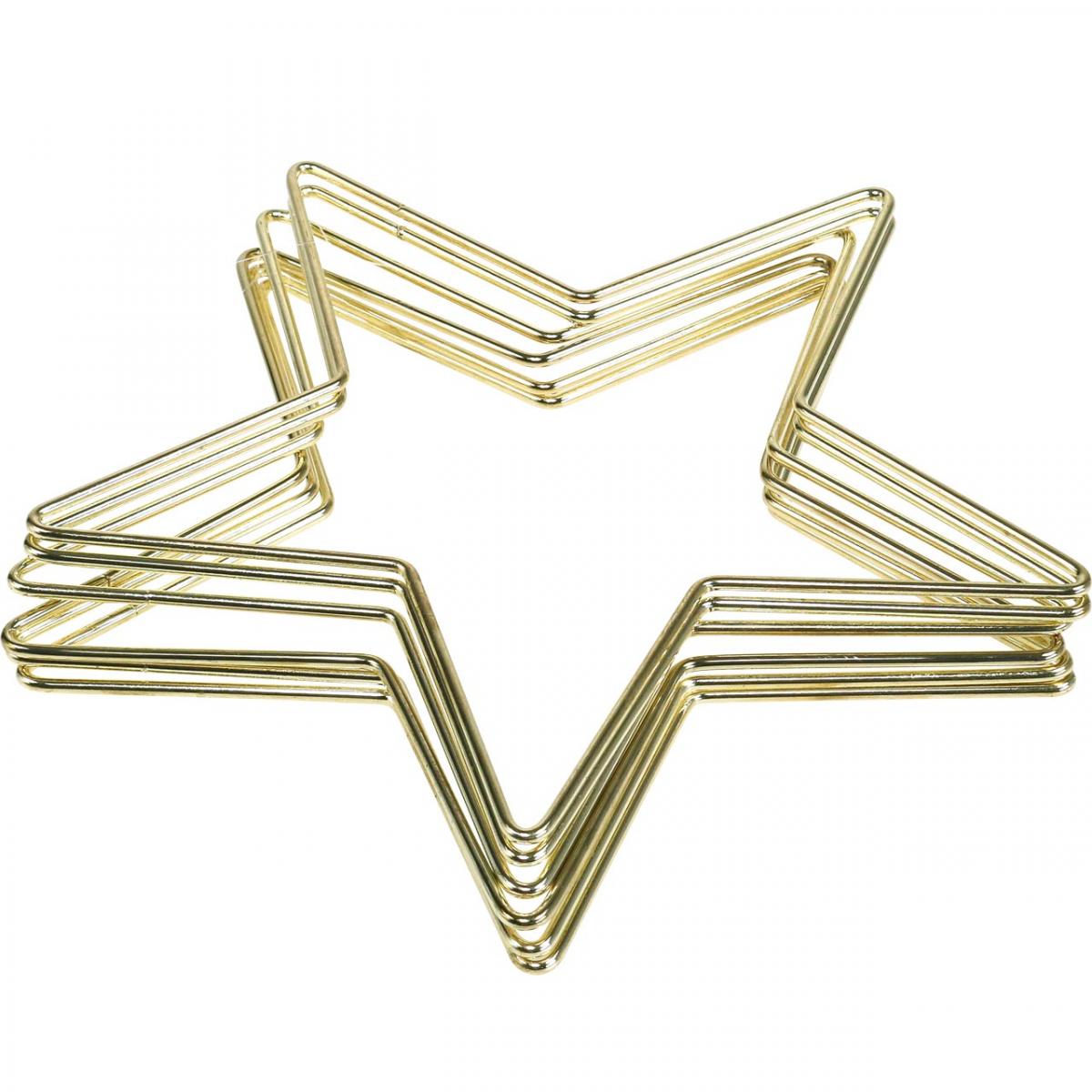 Floristik24.de Weihnachtsdeko Metallstern Gold Stern Anhänger 15cm 6St-07255