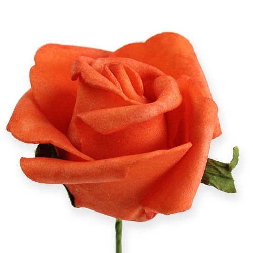 Floristik24.de Foam-Rose Ø4,5cm Orange 36 St