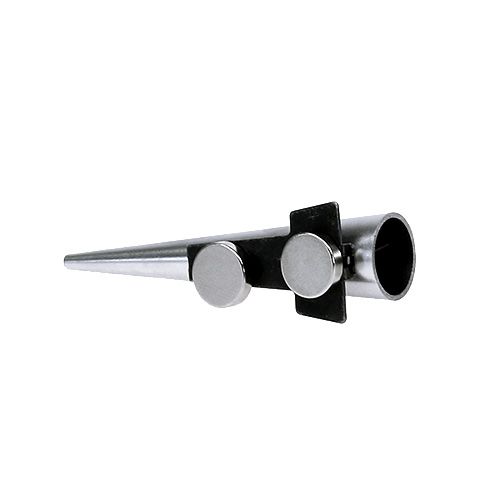 Floristik24.de Hochzeitsanstecker mit Magnet, glänzend Silber 7cm